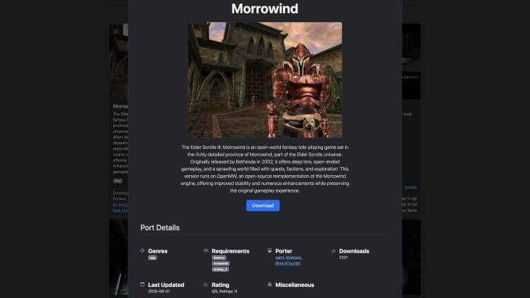 Guide: How to Install Elder Scrolls III: Morrowind with PortMaster - Retro Handhelds